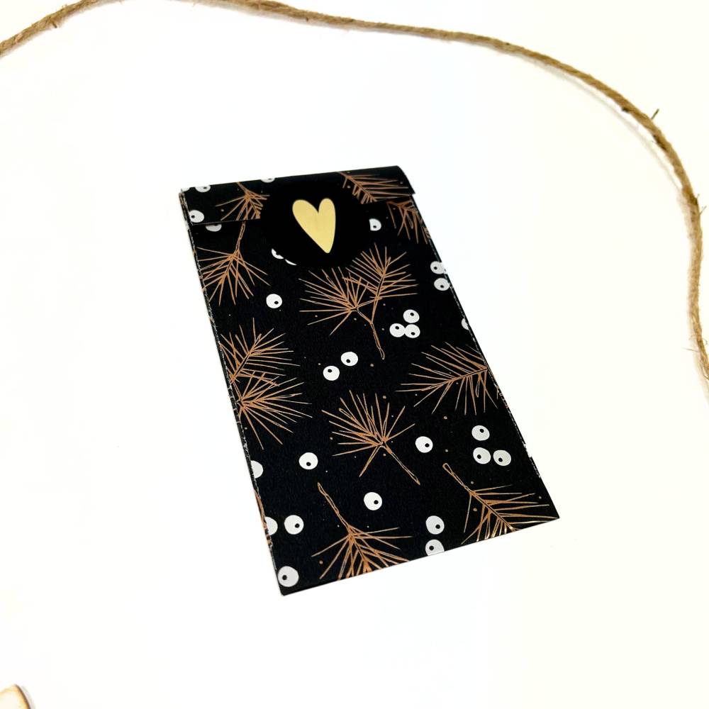 Aufkleber SCHWARZ rund mit goldenem Herz 10 Sticker Geschenkaufkleber ...