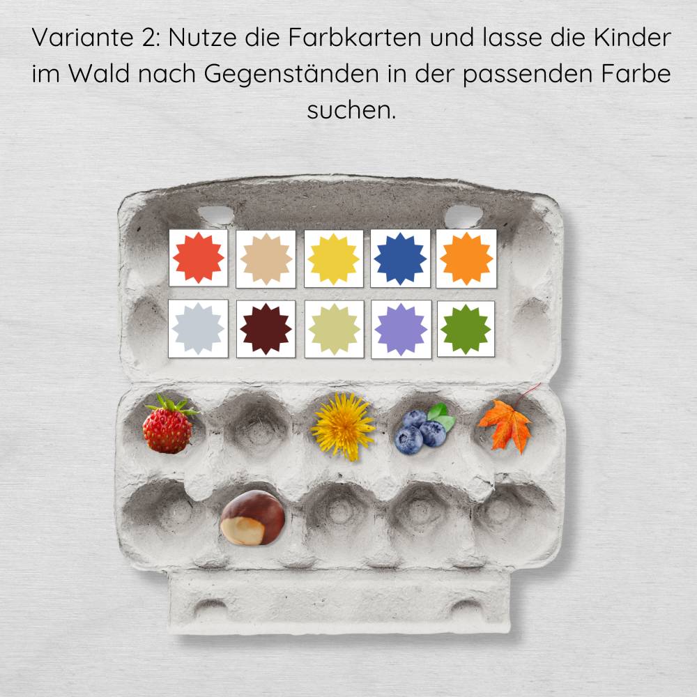 Waldschatzsuche im Eierkarton für Kinder zum Ausdrucken, Naturbingo ...