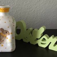 Leuchtflasche Ostern Dekoflasche upcycling Unikat - Happy Easter Hase