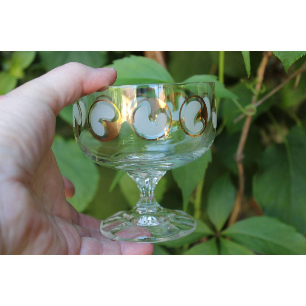6 Sektschalen Sektgläser Bohemia Glas Kristall 70er Jahre Made in ...