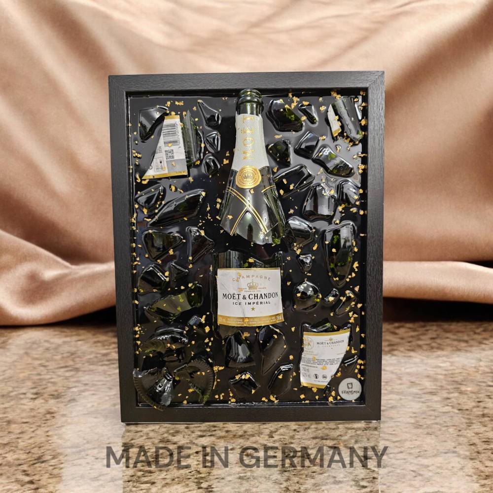 Moet & Chandon Champagner Flaschen Wandbild • Upcycling Broken Bottle ...