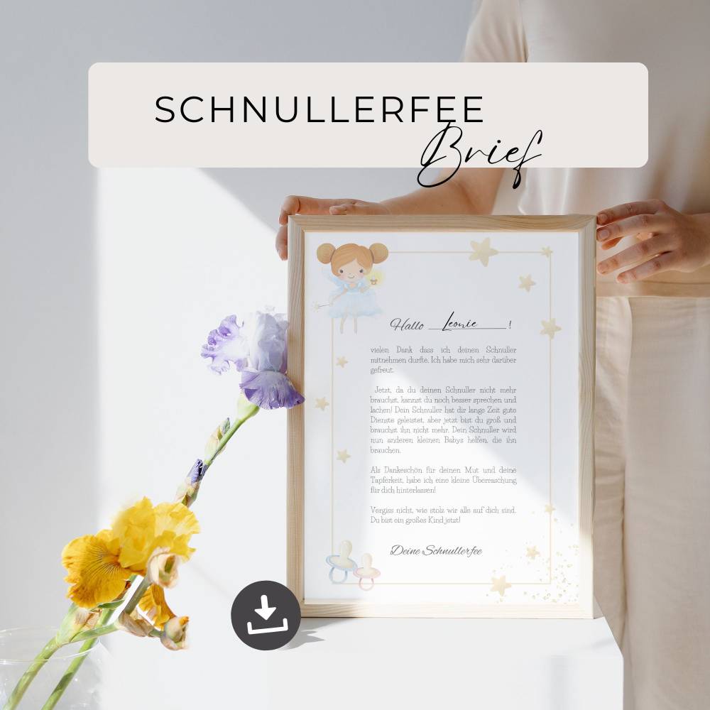 Brief von der Schnullerfee, PDF-Vorlage zur Schnullerentwöhnung ...