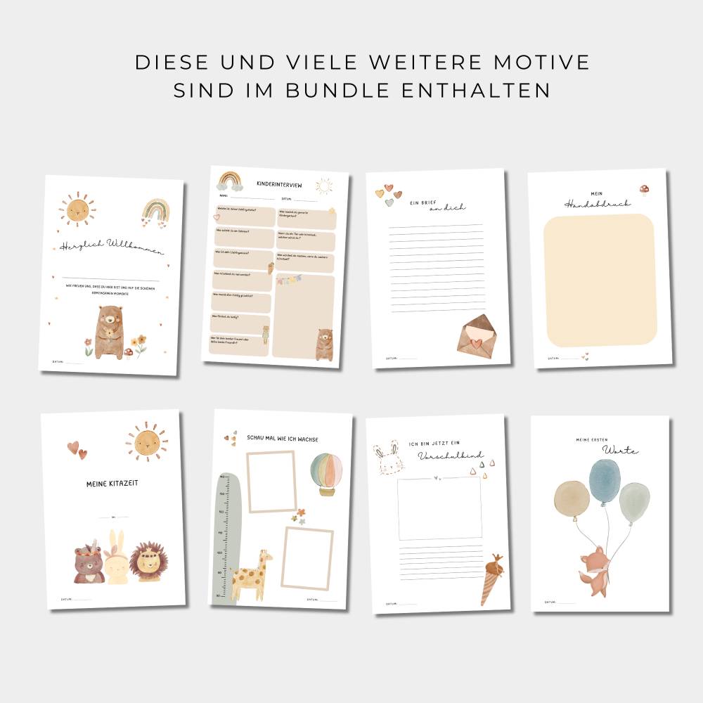 Portfolio für Kindergarten & Kita/Krippe, Vorlagen Portfolio für Kinder ...