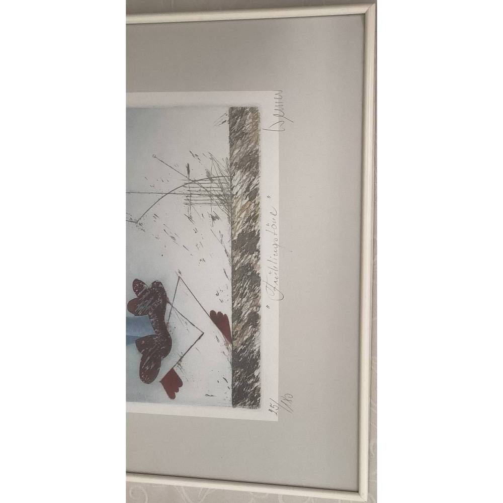 Farbradierung „ Frühlingstöne“ von Josef Werner, signiert
