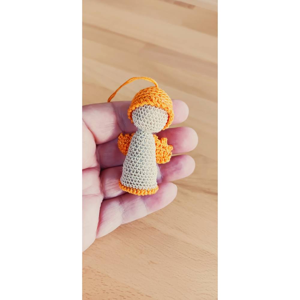 Gehäkelter Engel Mini 5,5 cm Schutzengel Adventsdeko