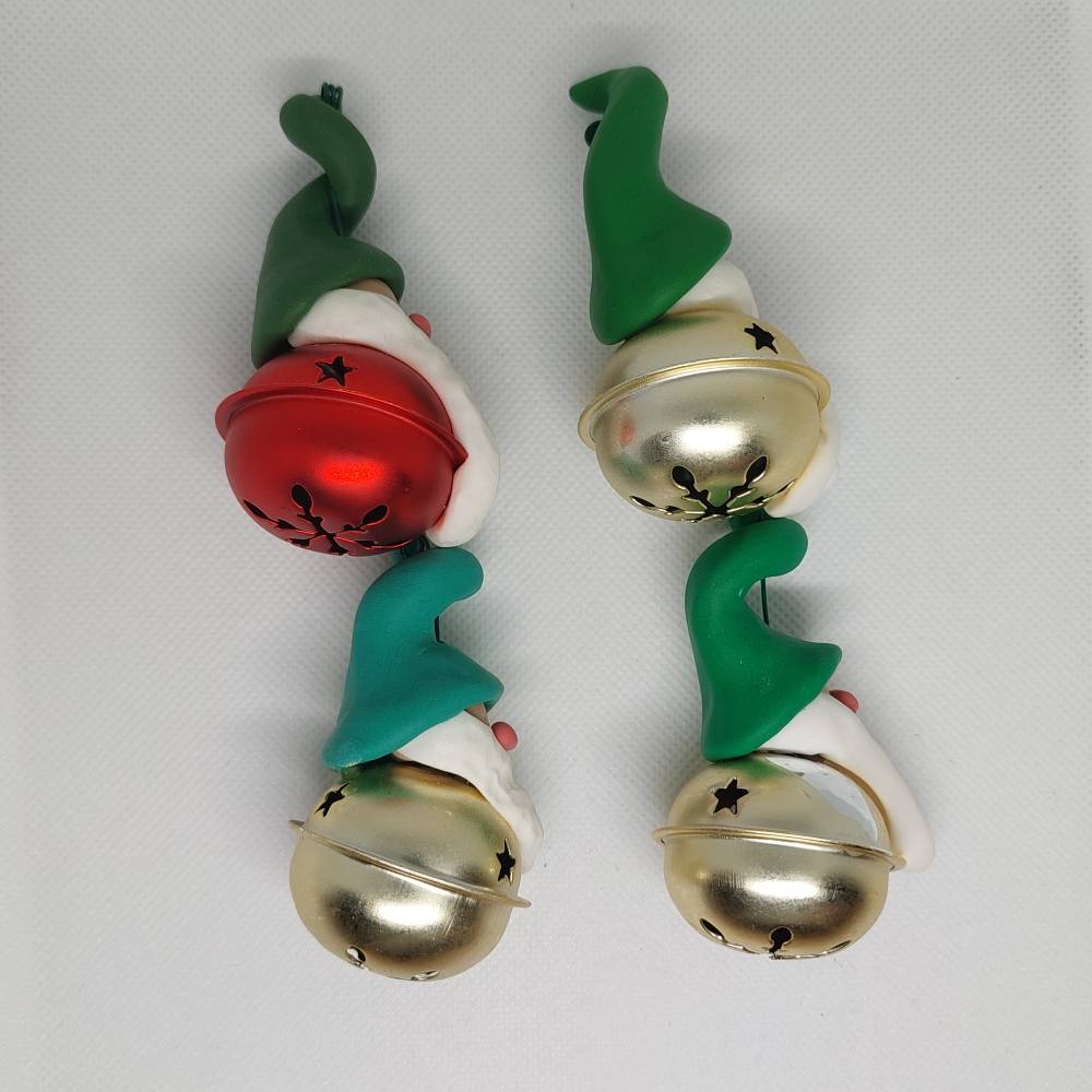 Handgefertigte Weihnachtsschellen mit Polymer-Clay-Wichteln – große ...