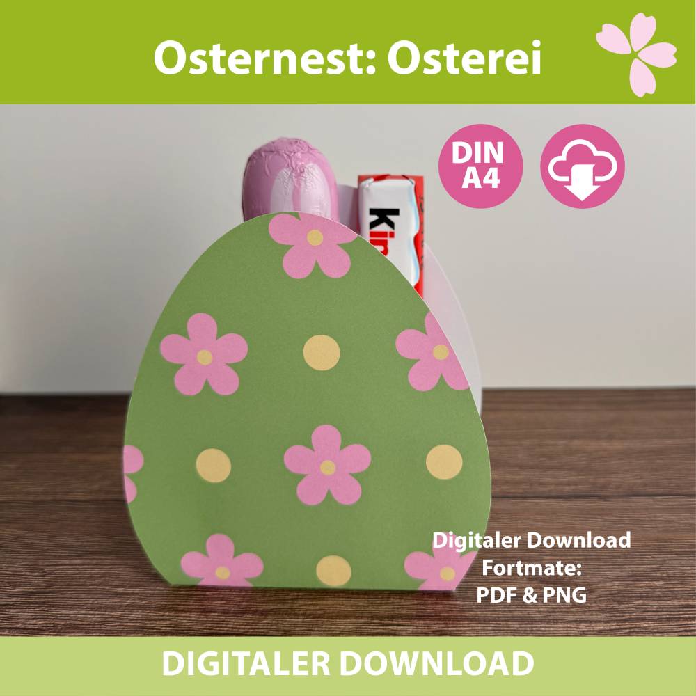 Osternest „Osterei“ basteln – einfache Bastelvorlage für Kinder