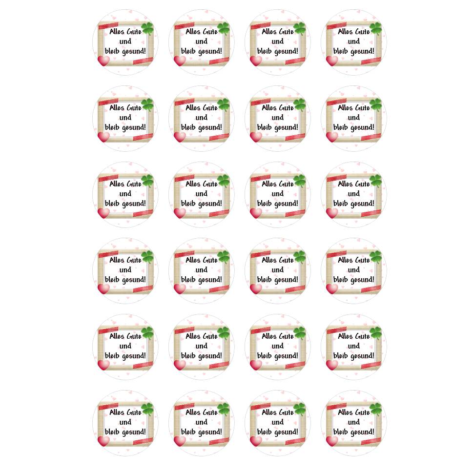 Digitale Sticker Vorlage: Alles Gute 24 runde Etiketten (4cm) | Für ...
