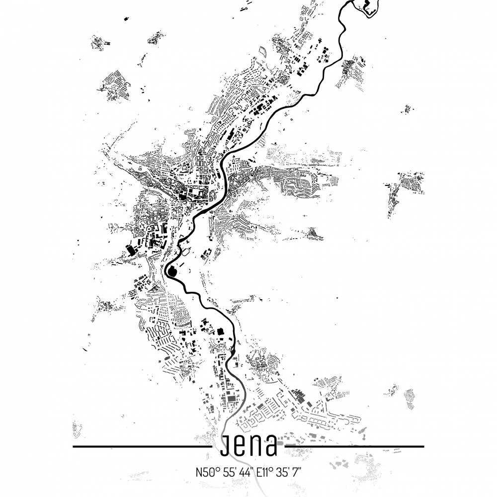 Stadtplan JENA - Just a Map I Digitaldruck Stadtkarte citymap City ...