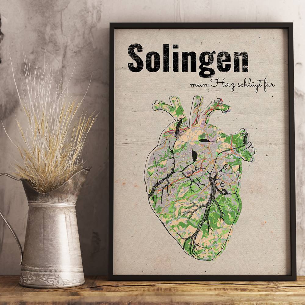 Stadtkarte SOLINGEN - Deine Lieblingsstadt I Digitaldruck Stadtplan ...