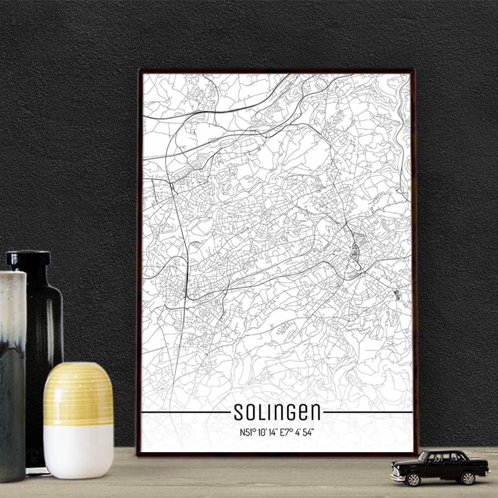 Stadtplan SOLINGEN - Just a Map I Digitaldruck Stadtkarte citymap City ...