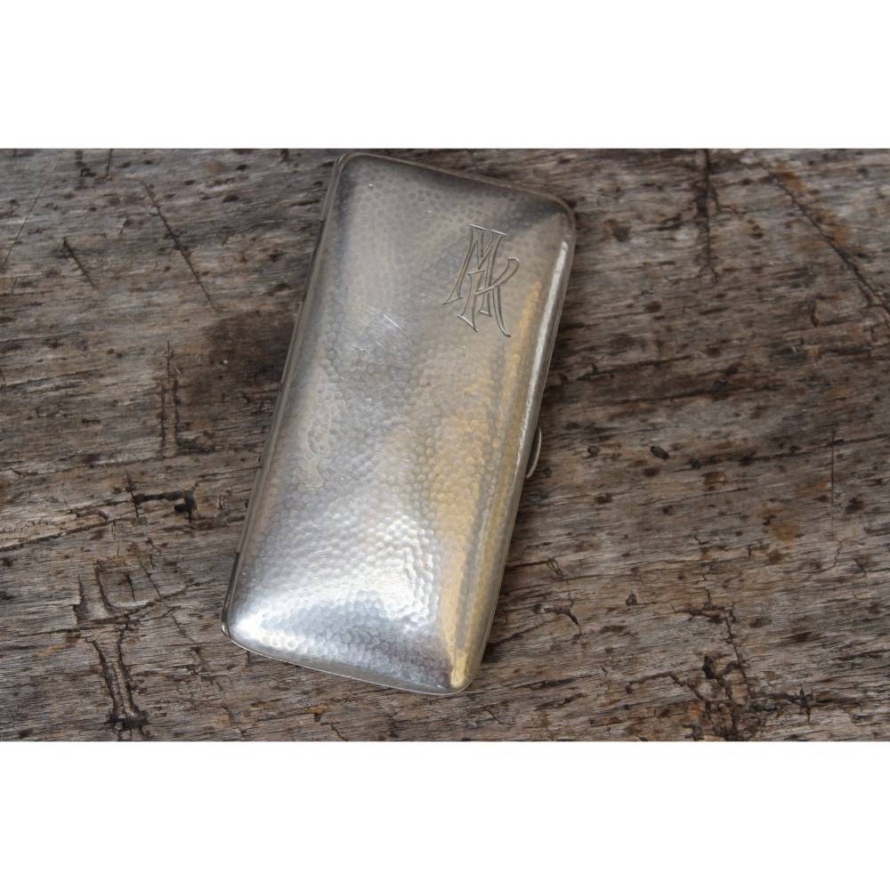 antikes kleines 800er Silber Zigarretten Etui Hammerschlag Germany 20er ...