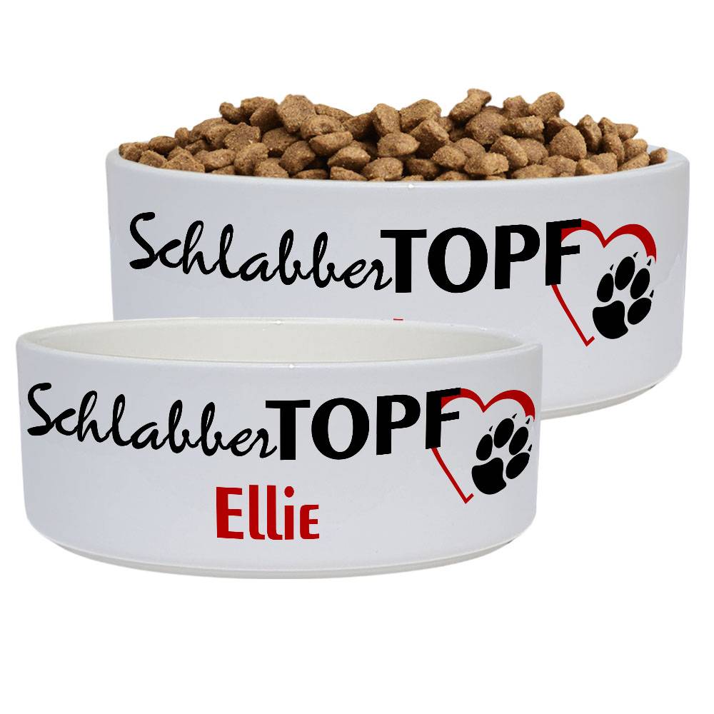 Hundenapf Schlabber Topf mit Name | 15 oder 18 cm personalisiert Napf