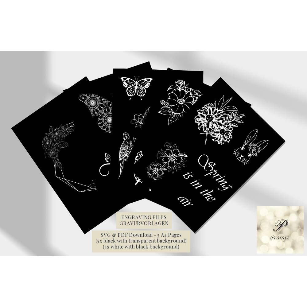 Frühling Gravurvorlagen, Sofort Download, SVG & PDF Dateien zum ...