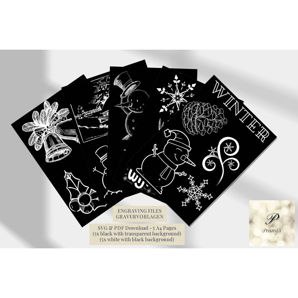 Winter Gravurvorlagen, Sofort Download, SVG & PDF Dateien zum Gravieren ...