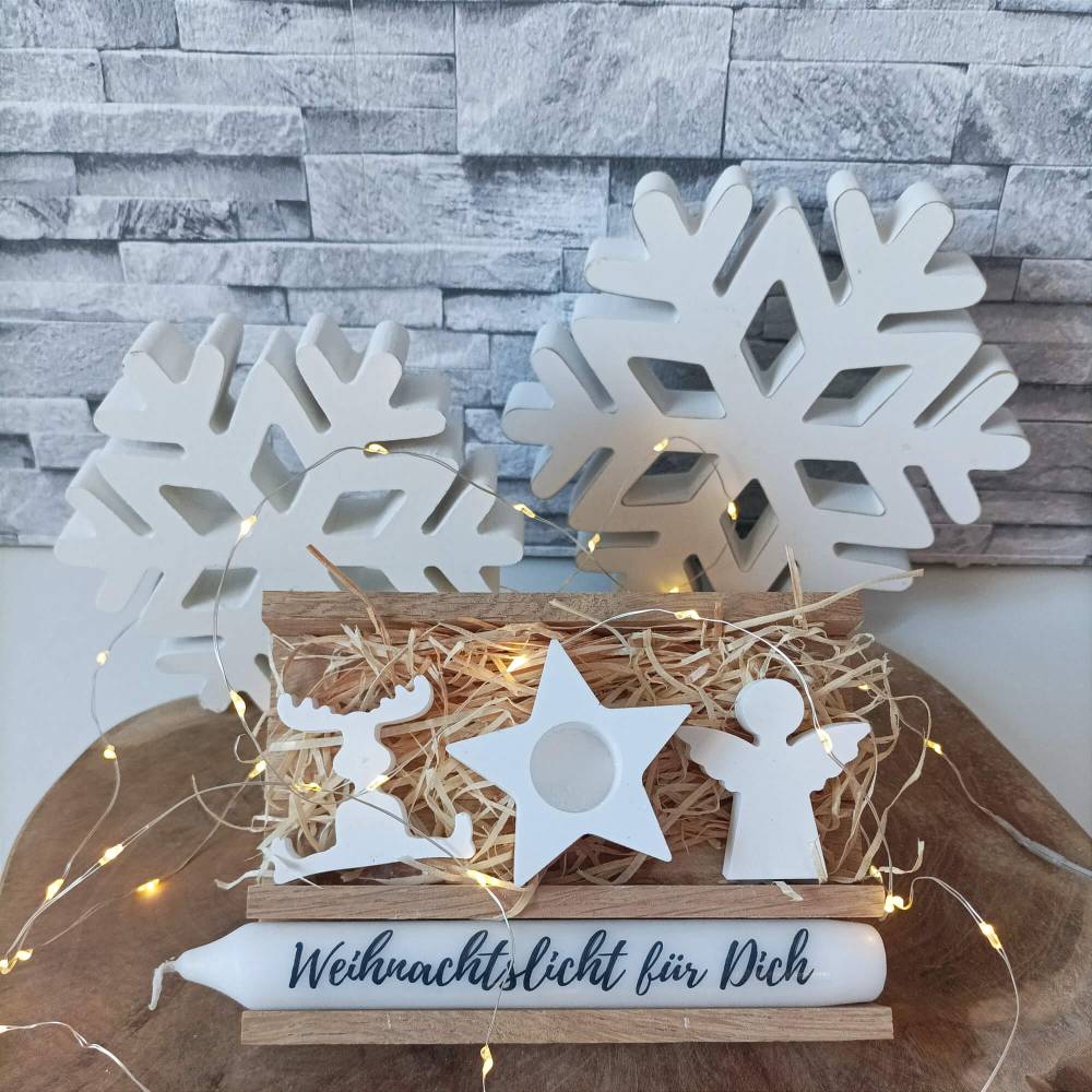 Geschenke Set Weihnachten – Handgemachtes Kerzenset mit Raysin-Deko ...