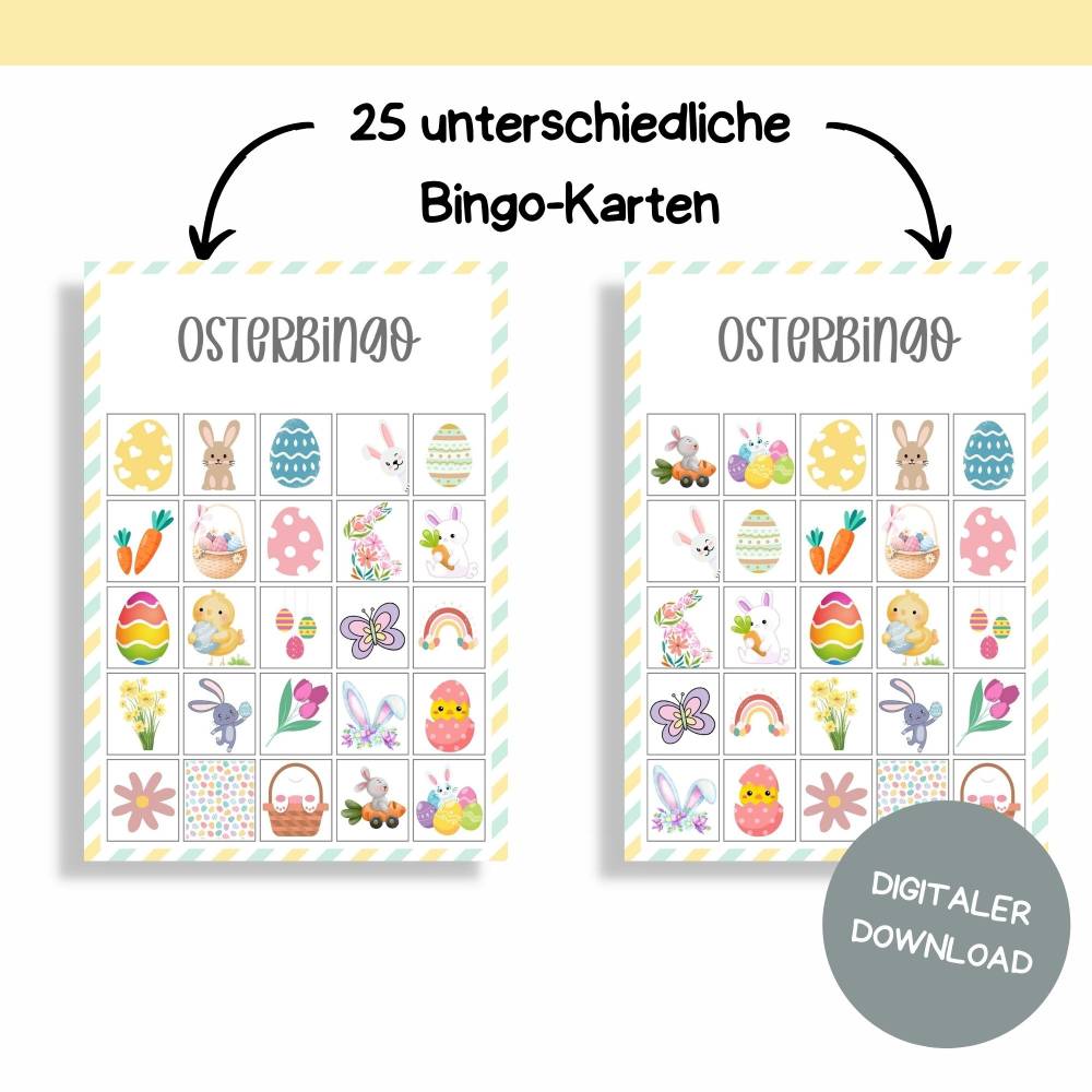Bingo für Ostern Druckvorlage - Osterbingo zum Selberdrucken - Bingo ...