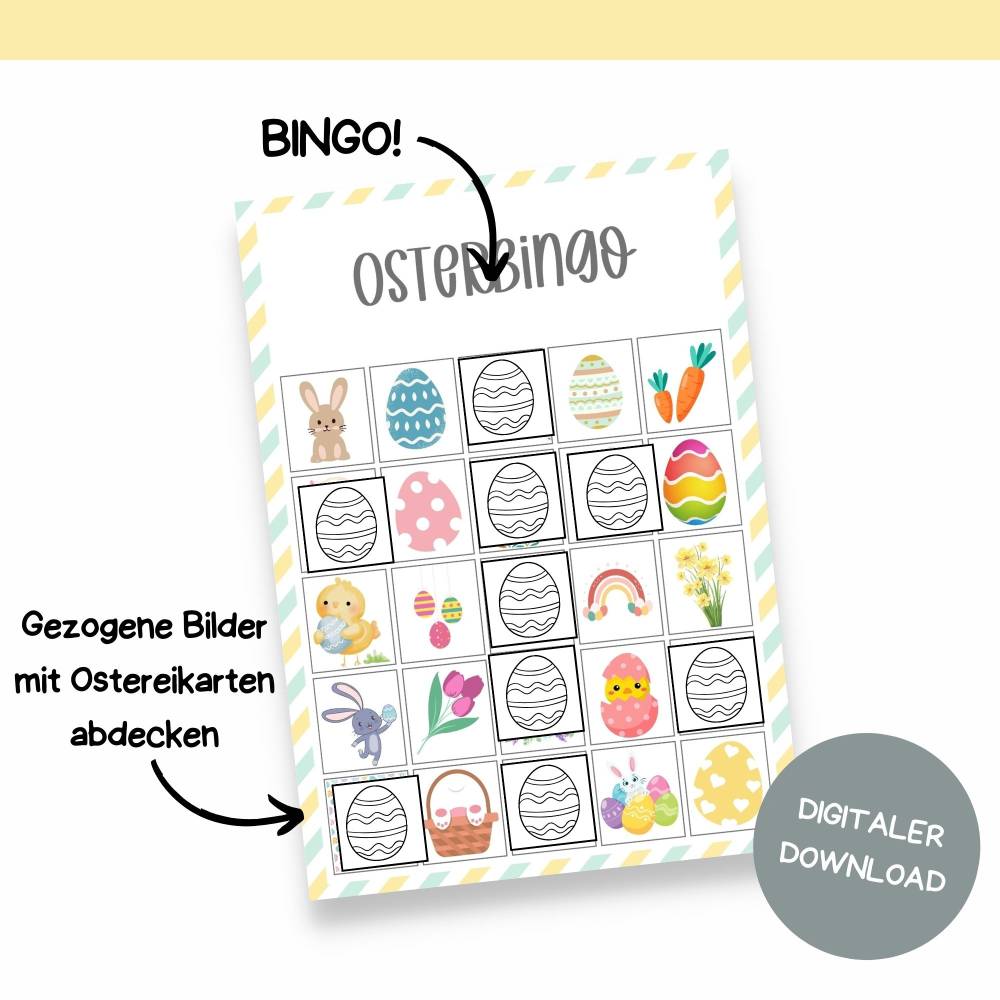 Bingo für Ostern Druckvorlage - Osterbingo zum Selberdrucken - Bingo ...