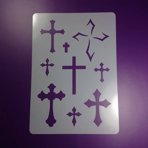 Schablone Kreuz Cross Gothic 9 Motive - BT26