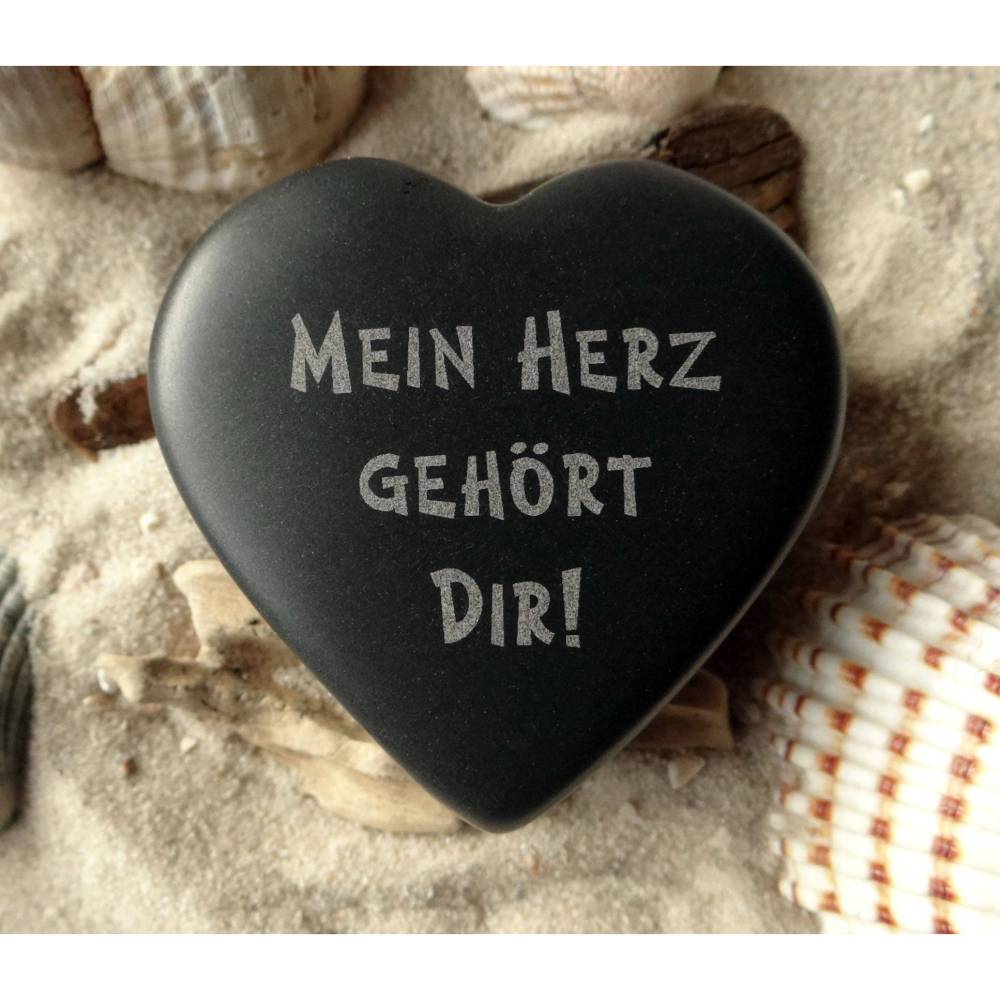 Herz für Verliebte - optional Wunschgravur auf der Rückseite - feiner ...